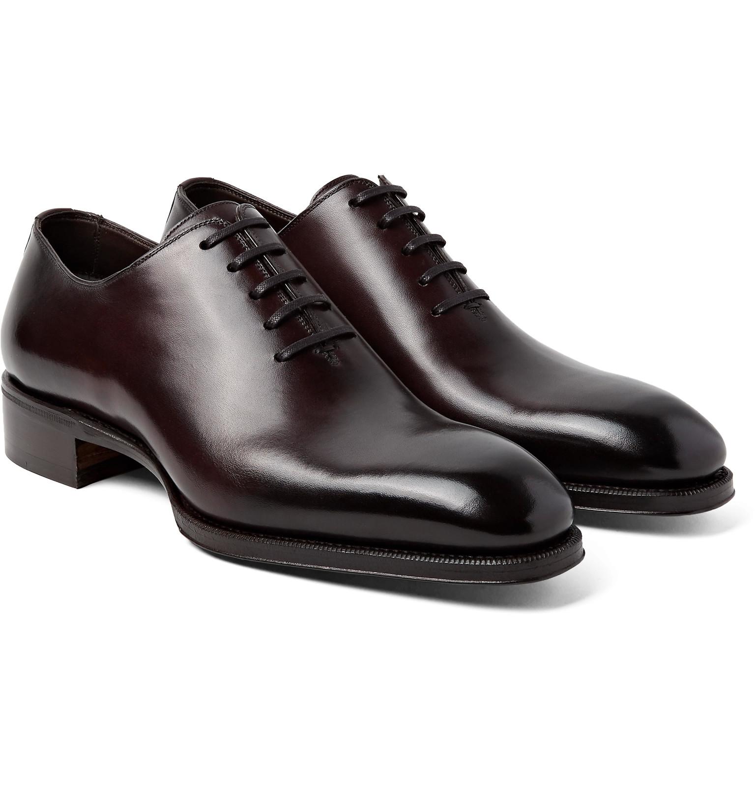 Lyst - Tom Ford Gianni Burnished-leather Oxford Shoes in Brown for Men