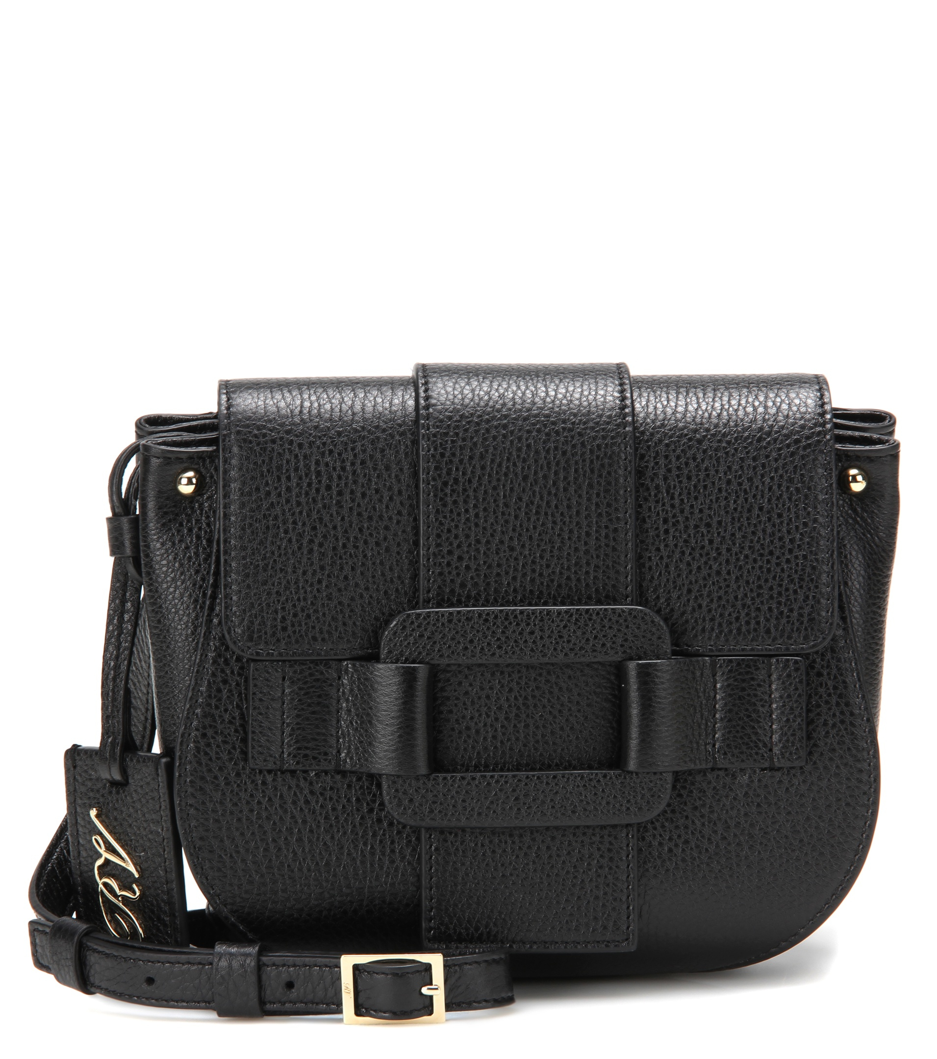 Lyst - Roger Vivier Pilgrim De Jour Leather Crossbody Bag in Black