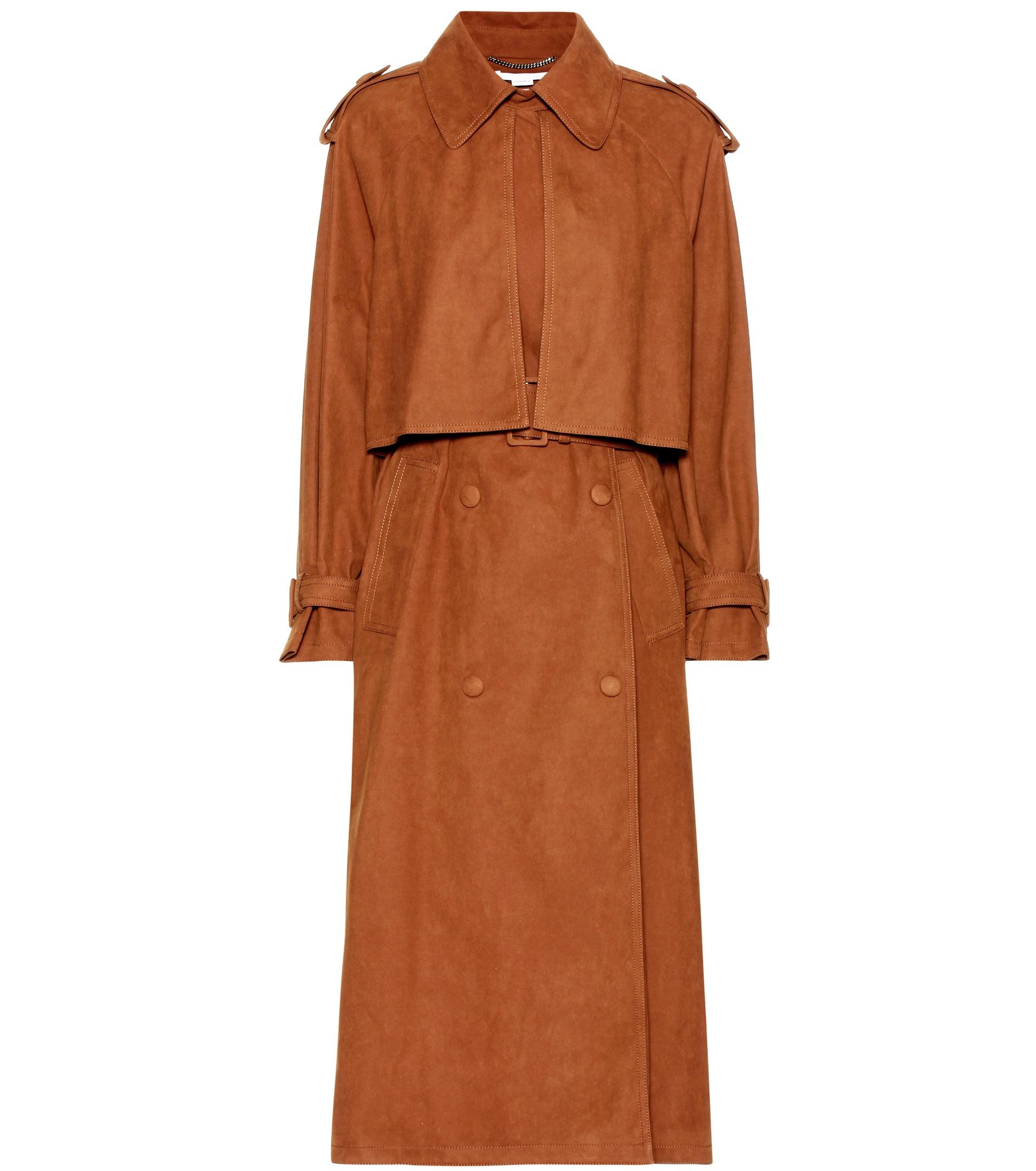 Lyst - Stella Mccartney Cecile Faux-suede Trench Coat in Brown