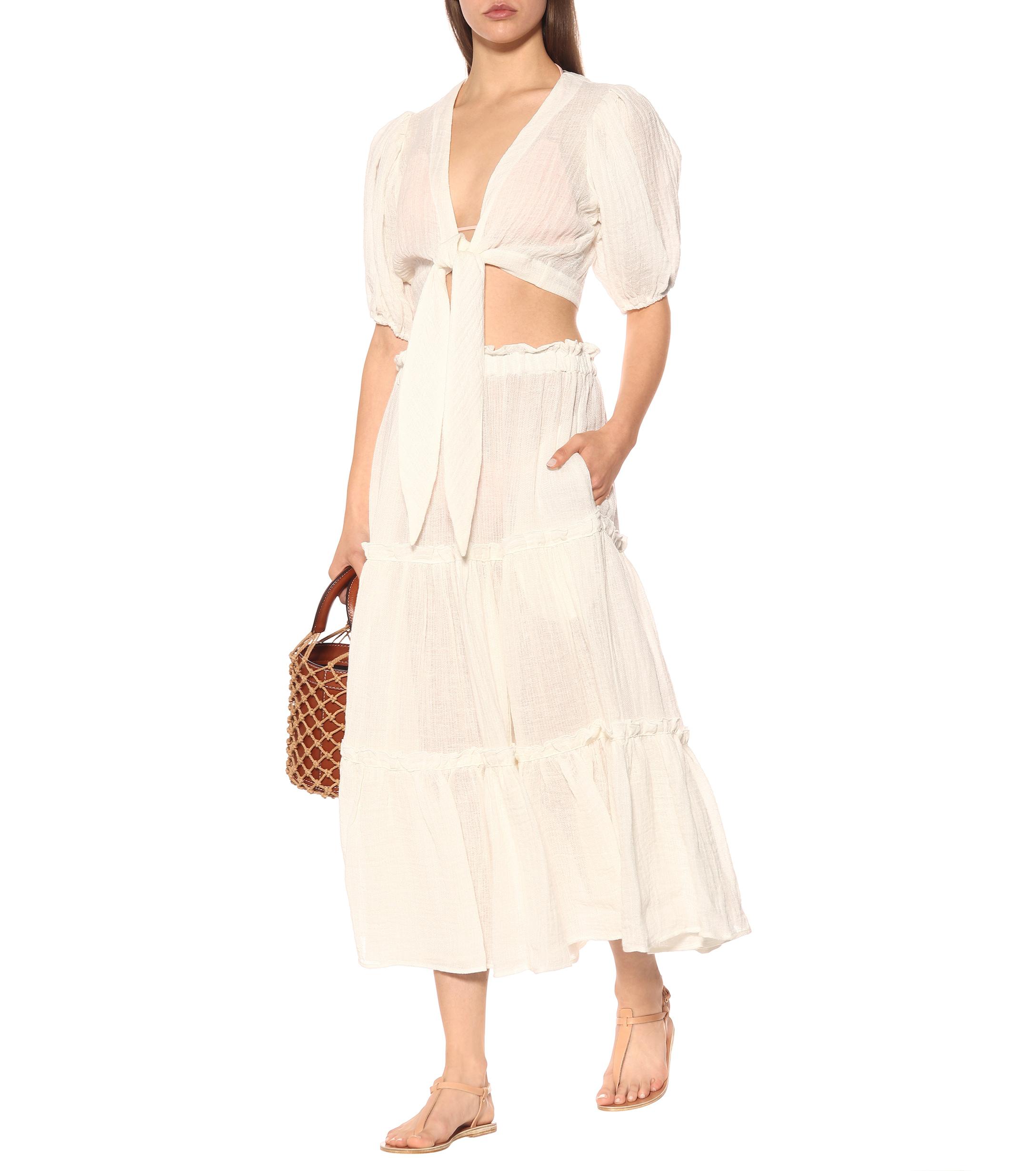 Lyst - Lisa Marie Fernandez Gauze Maxi Skirt in White