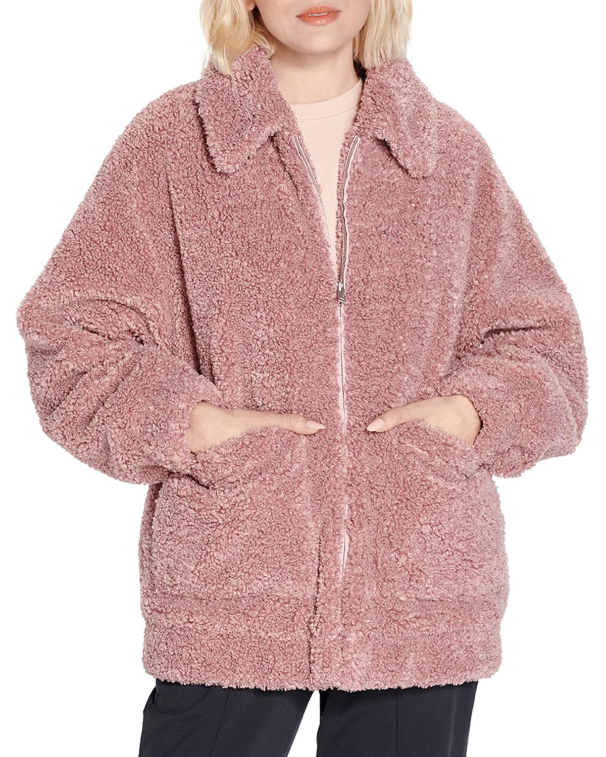Lyst - UGG Kaley Fuzzy Faux-fur Jacket in Pink