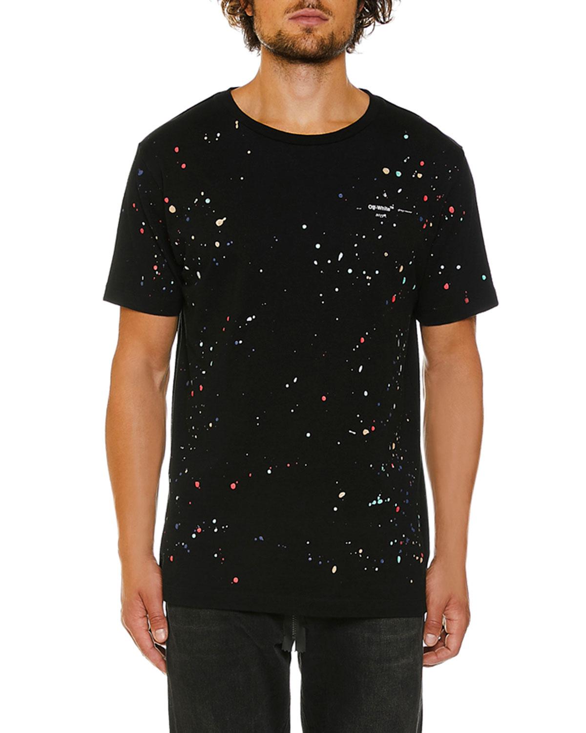 Off-White c/o Virgil Abloh Cotton Men's Paint-splatter Slim T-shirt in ...