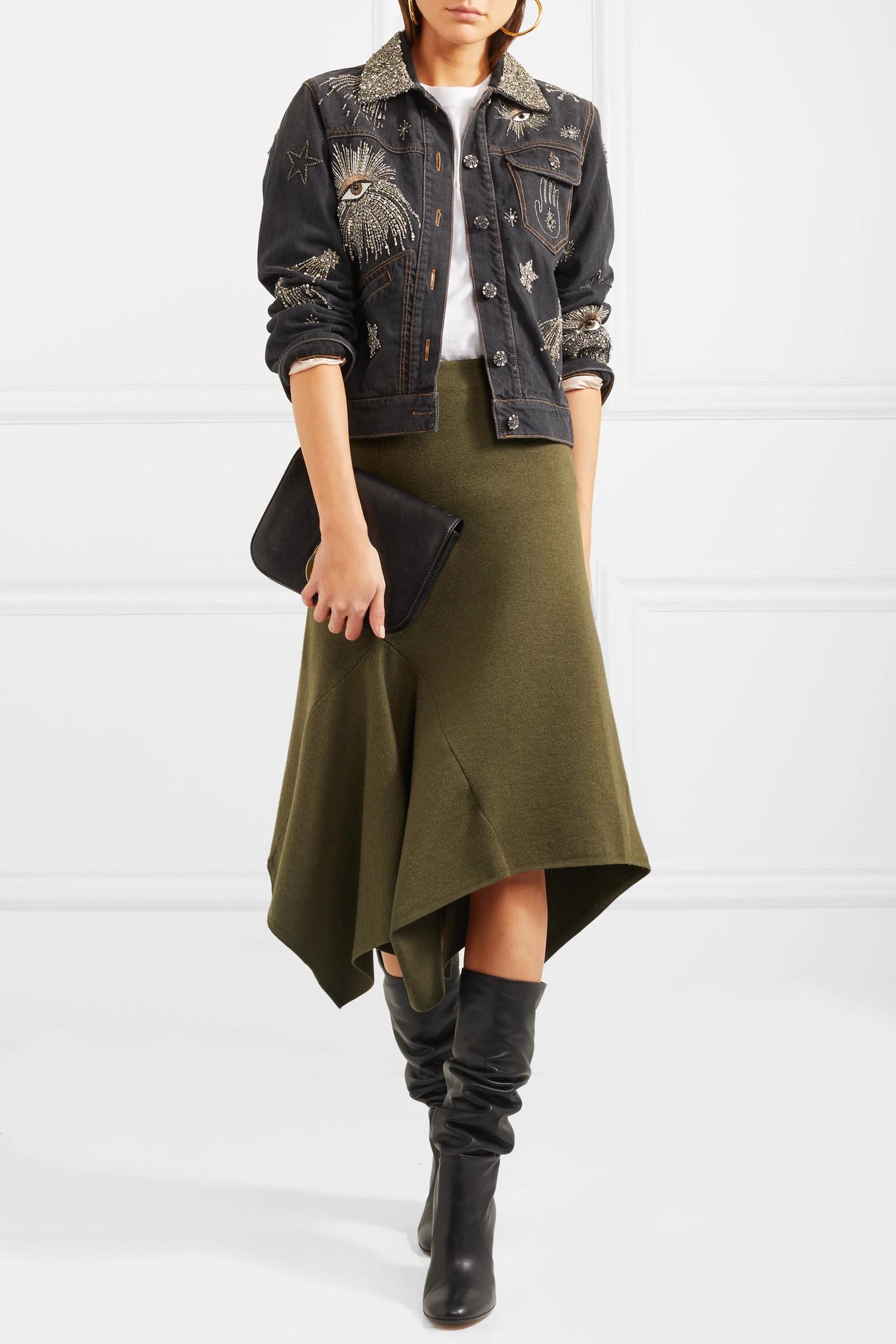 Isabel Marant Eloise Embellished Denim Jacket - Lyst