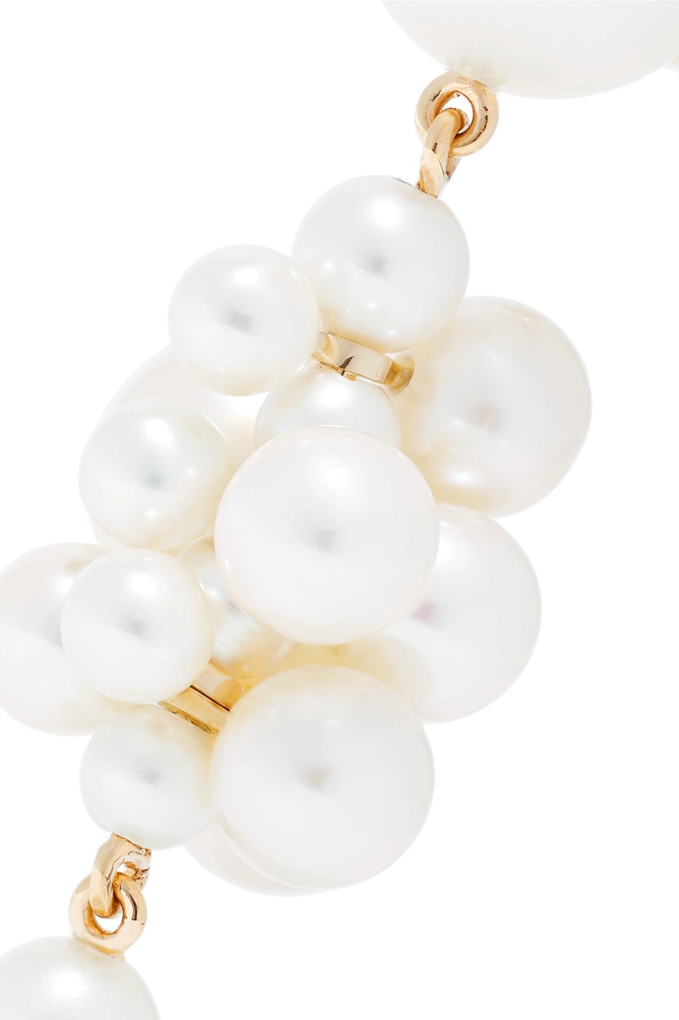 Lyst - Sophie Bille Brahe Botticelli 14-karat Gold Pearl Earrings Gold ...