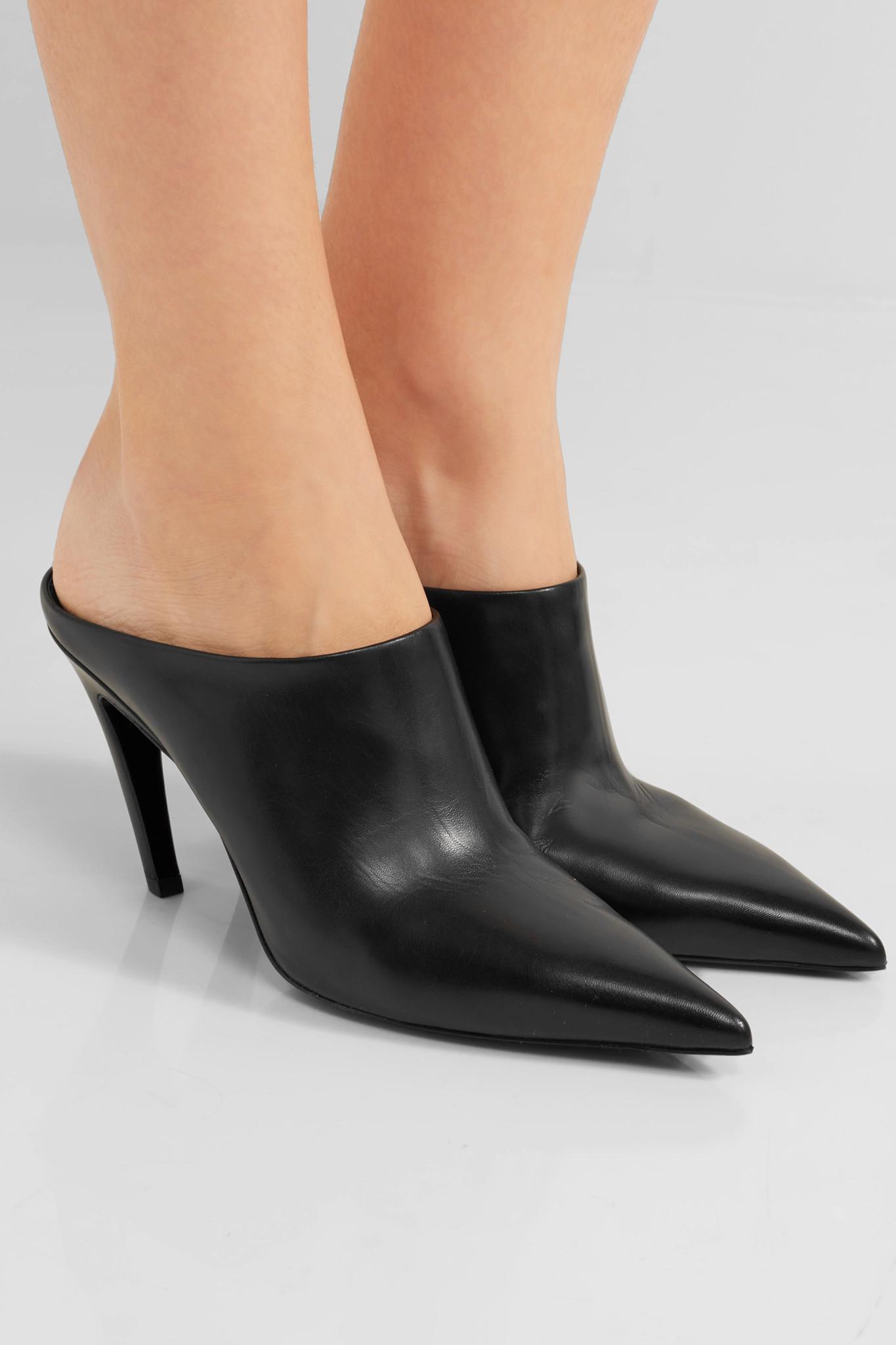 Balenciaga Leather Mules in Black - Lyst