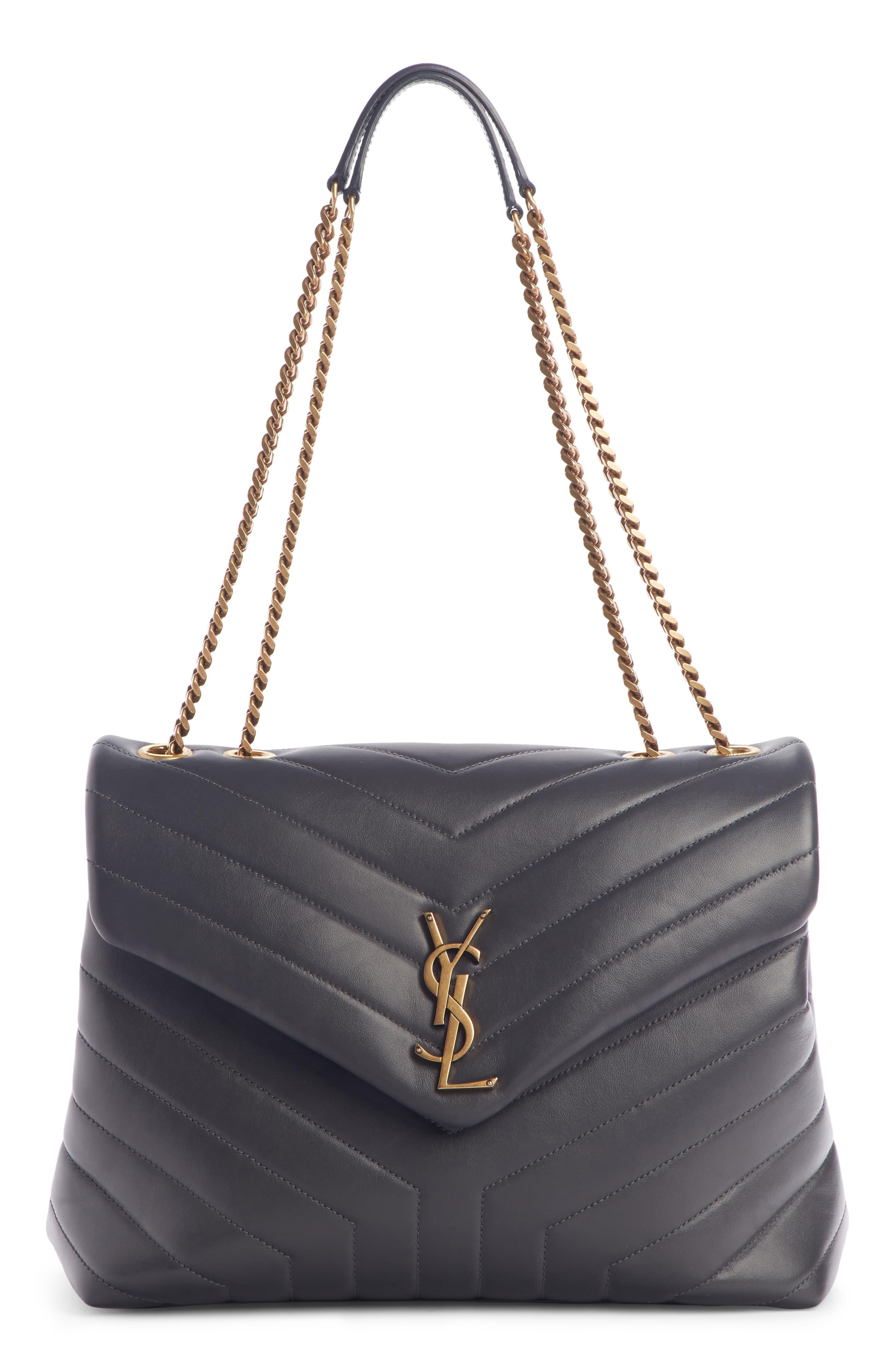 Saint Laurent Medium Loulou Matelass Leather Shoulder Bag In Gray Lyst Saint Laurent Medium Loulou Matelass Leather Shoulder Bag In Gray Lyst