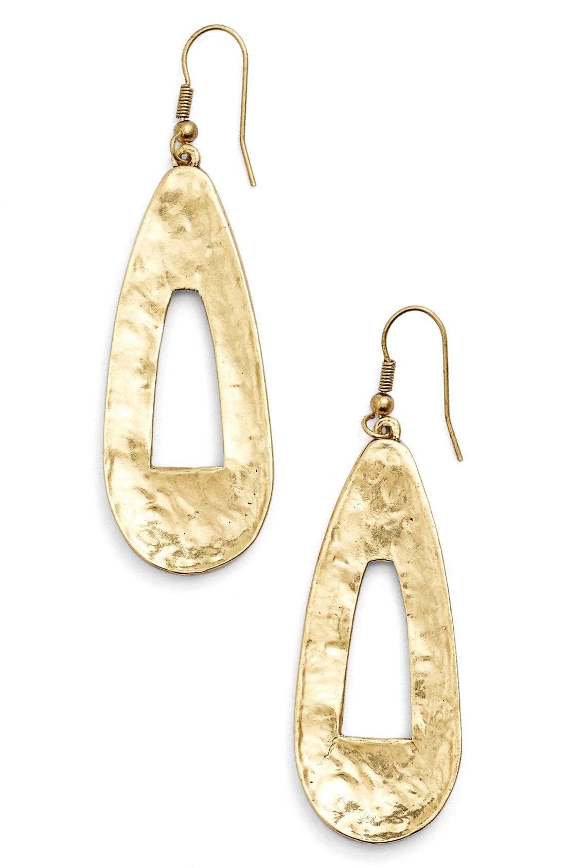 Lyst - Karine Sultan Open Teardrop Earrings in Metallic
