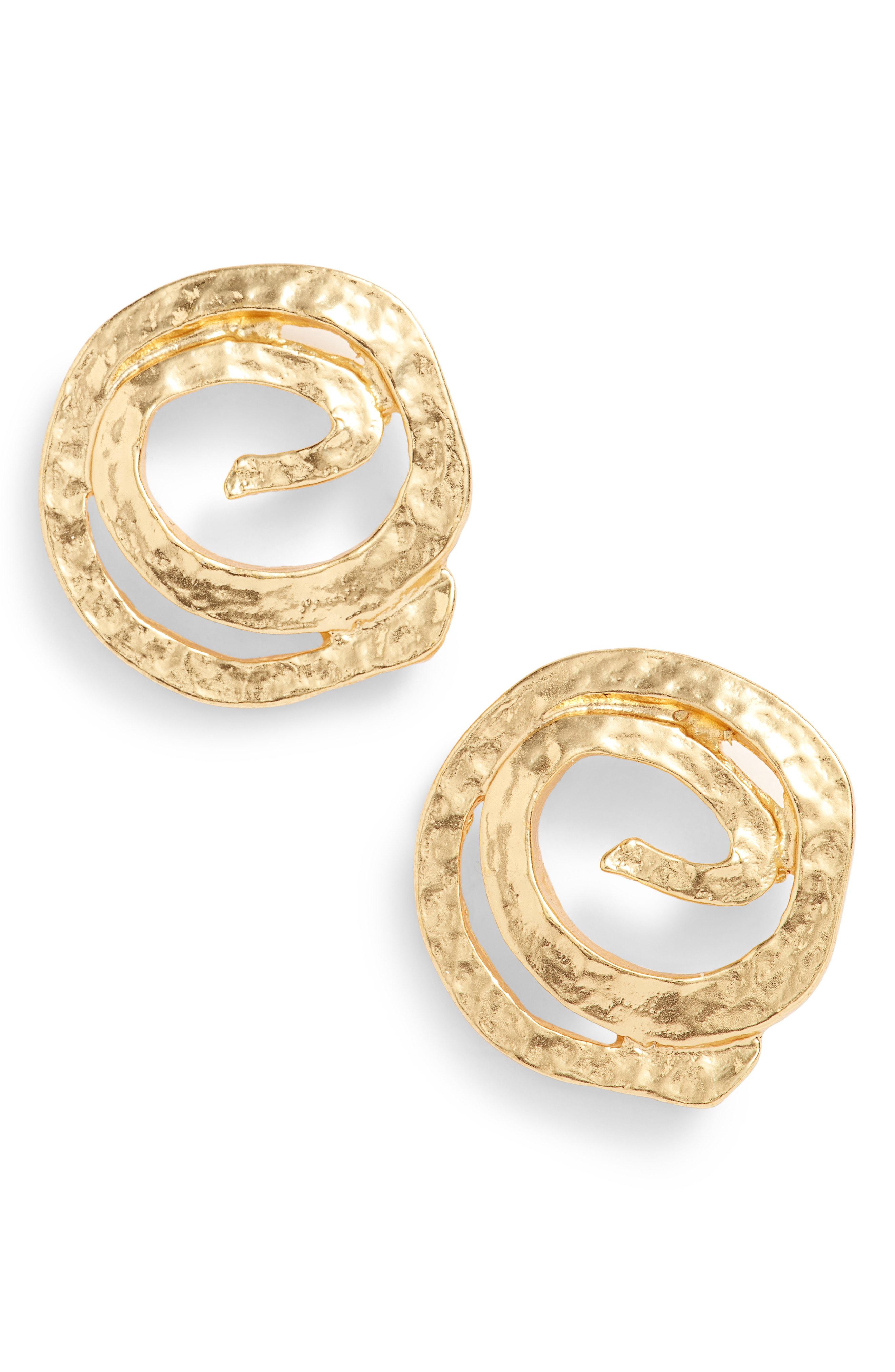 Lyst - Karine Sultan Circular Statement Earrings in Metallic