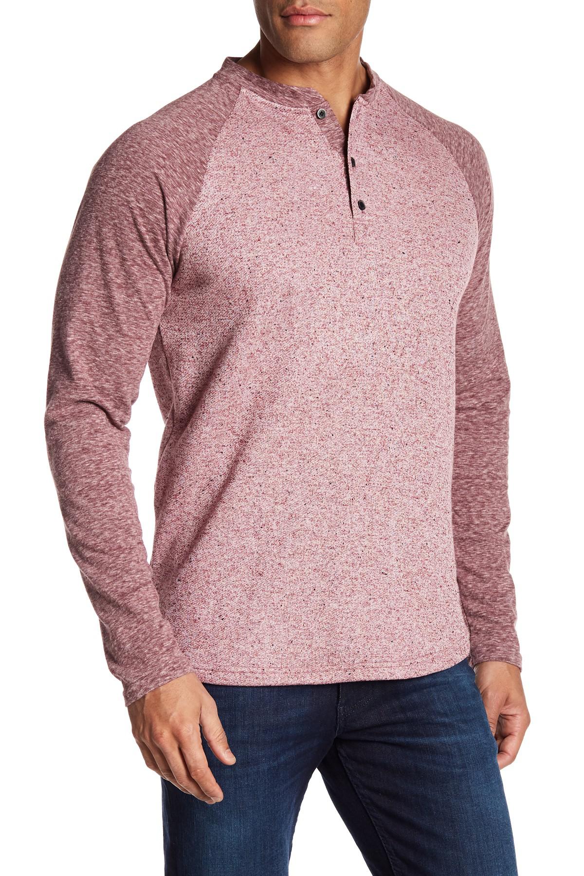 Sovereign Code Cotton Fade Raglan Tee Shirt in Maroon (Pink) for Men - Lyst