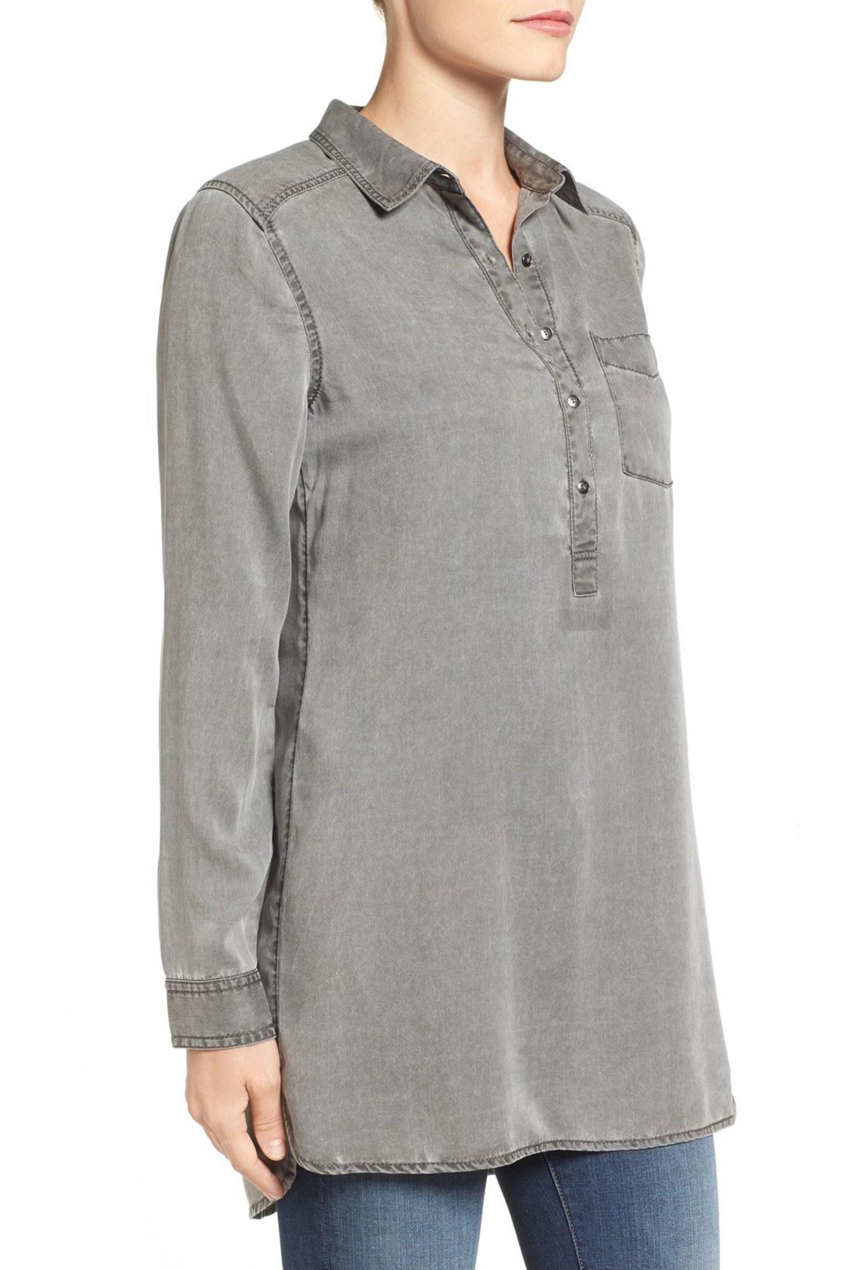 Lyst - Caslon Caslon Chambray Popover Tunic in Gray