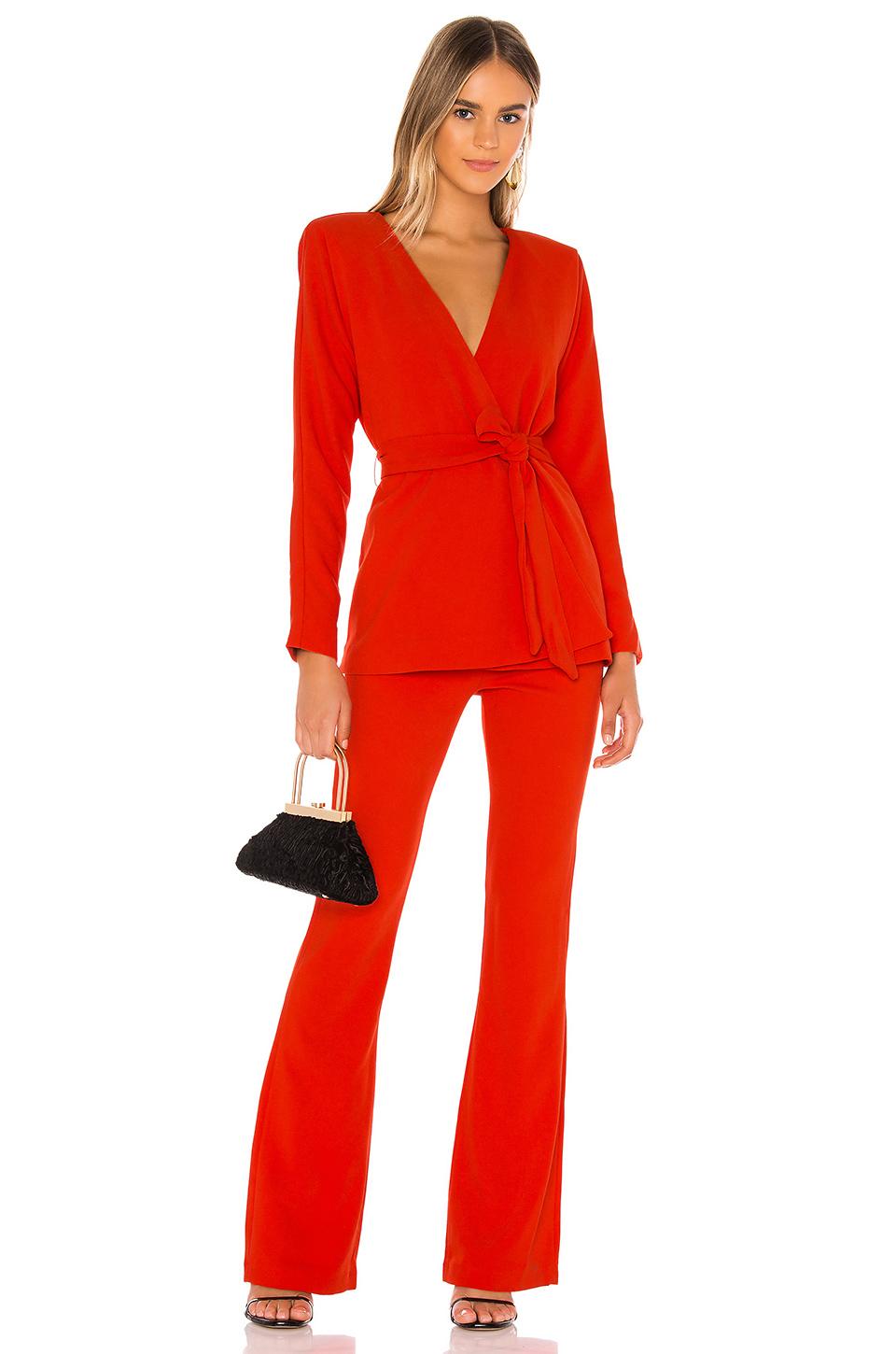 Michael Costello Synthetic X Revolve Linda Pant in Red Orange (Red) - Lyst