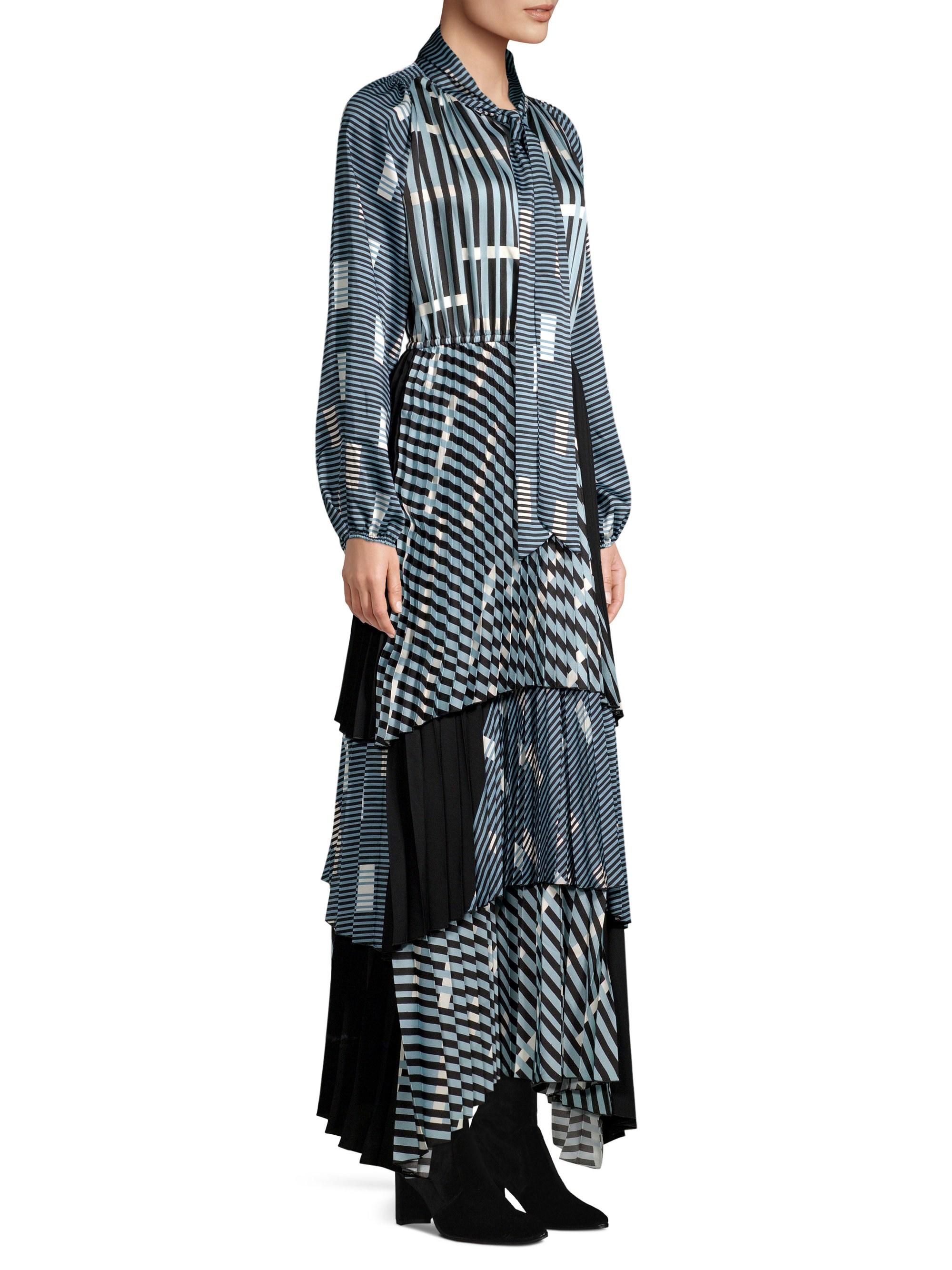 Lyst - Beatrice B. Colorblock Graphic Print Maxi Dress in Blue