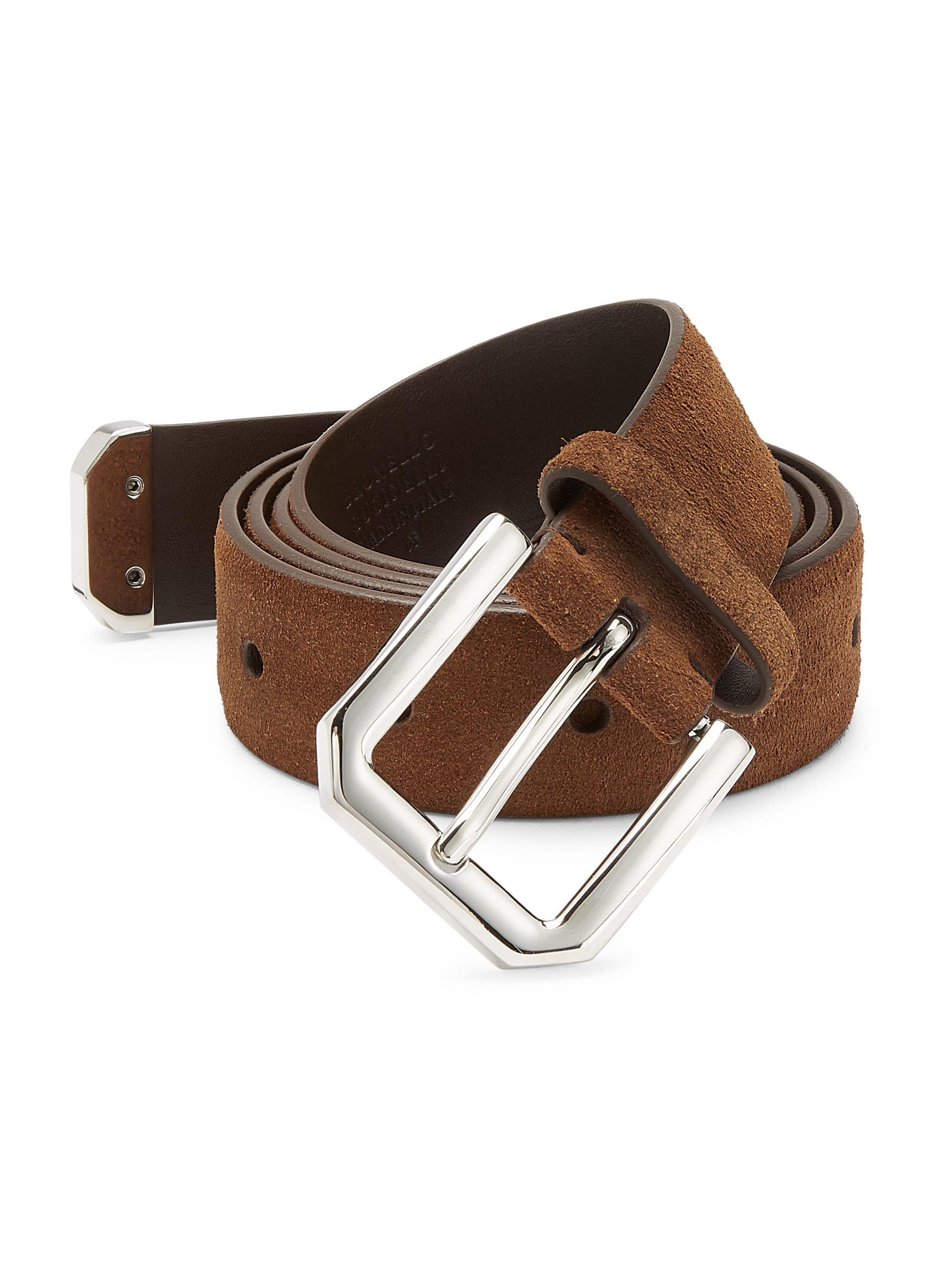 Brunello Cucinelli Suede Belt for Men - Lyst