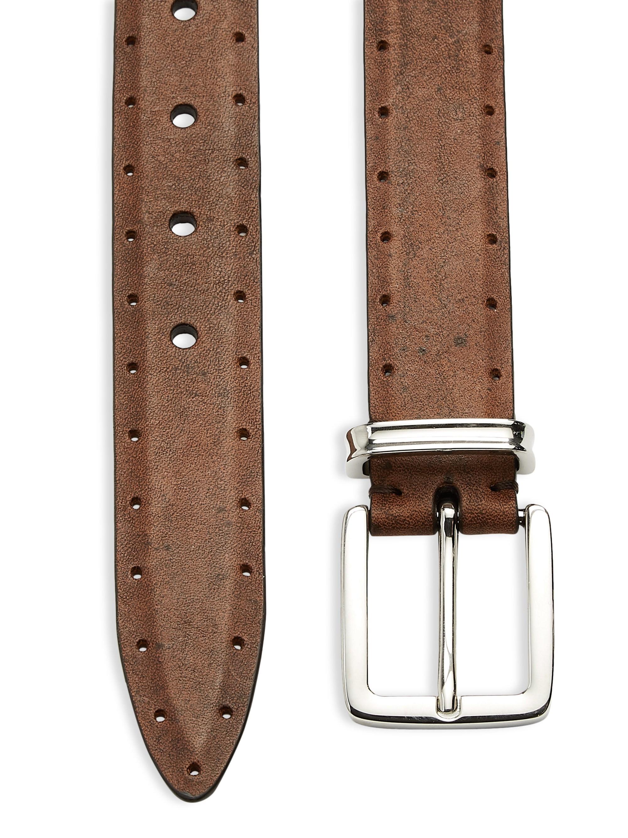 Brunello Cucinelli Perforated Leather Belt for Men - Lyst