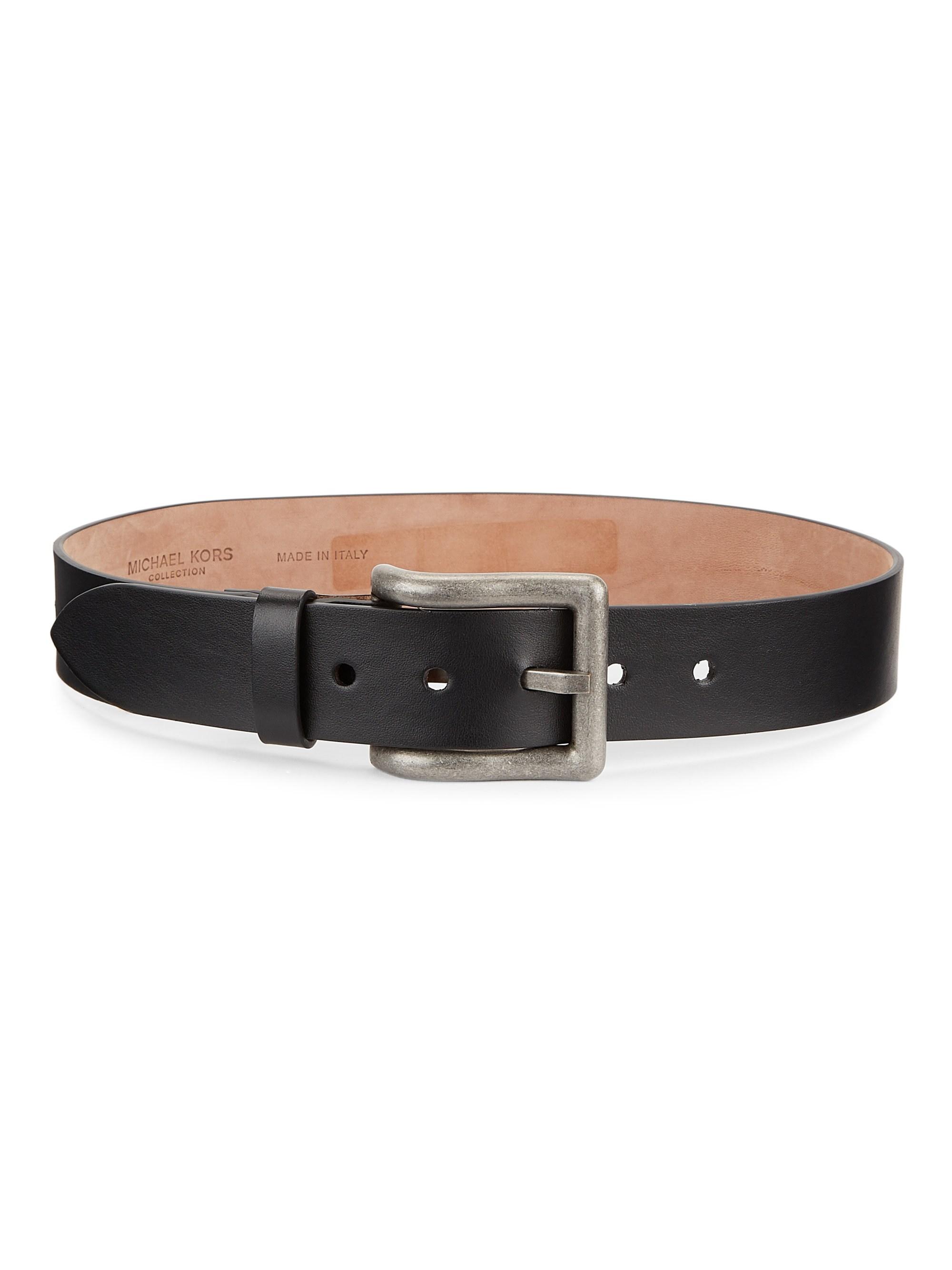 Michael Kors Lance Leather Belt In Black Lyst