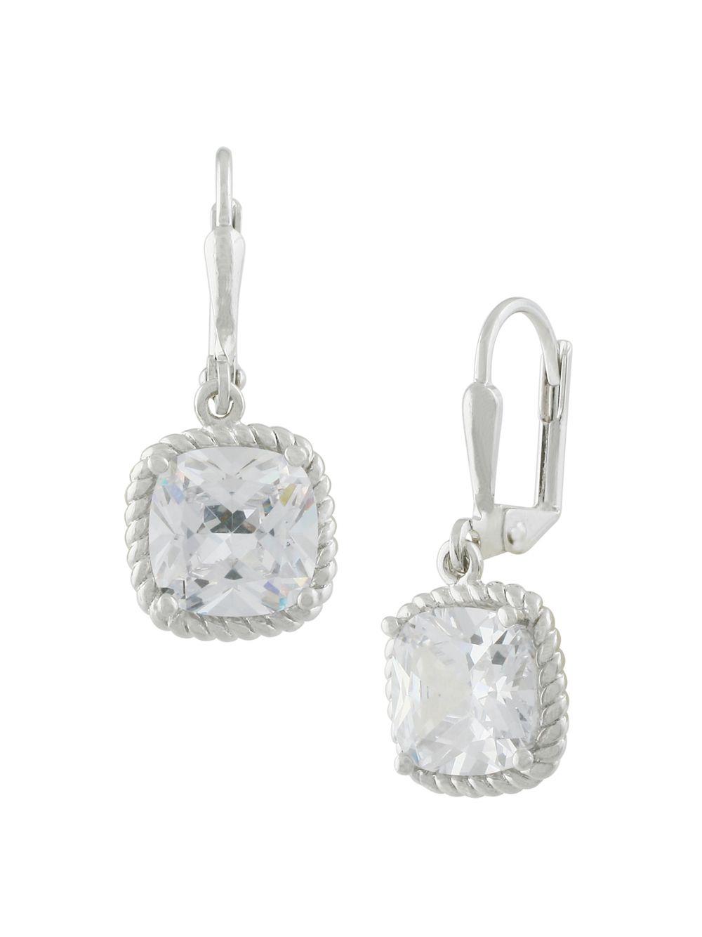 Saks Fifth Avenue Jankuo Crystal Square Drop Earrings in Metallic - Lyst
