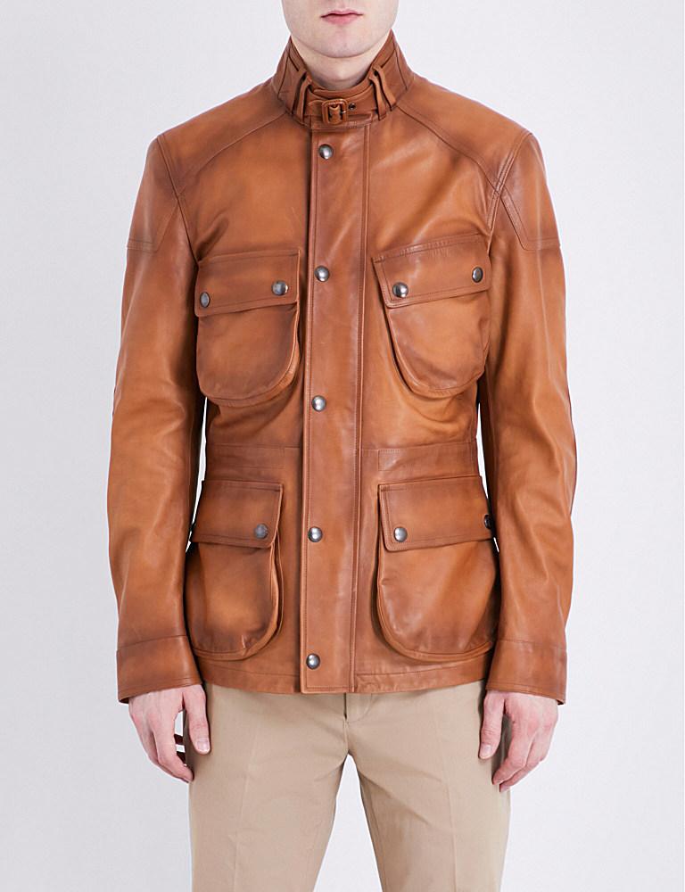 Lyst - Ralph Lauren Purple Label Thornhill Leather Jacket in Brown for Men