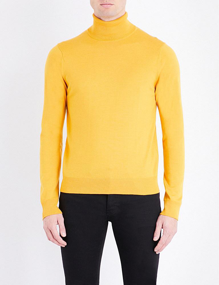 Lyst - Sandro Turtleneck Wool Jumper in Yellow for Men