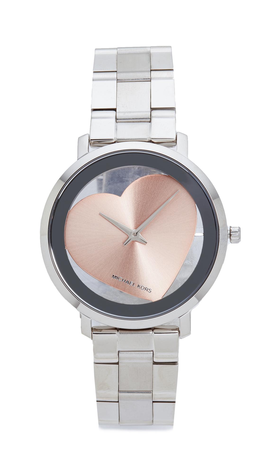 Lyst - Michael Kors Jaryn Heart Watch in Metallic
