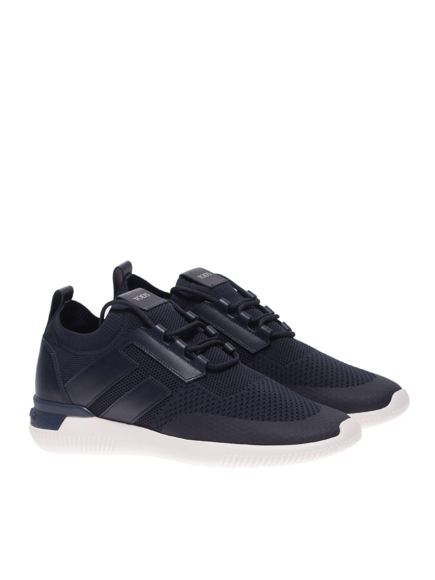 Tod's Blue Knitted Sneakers for Men - Lyst