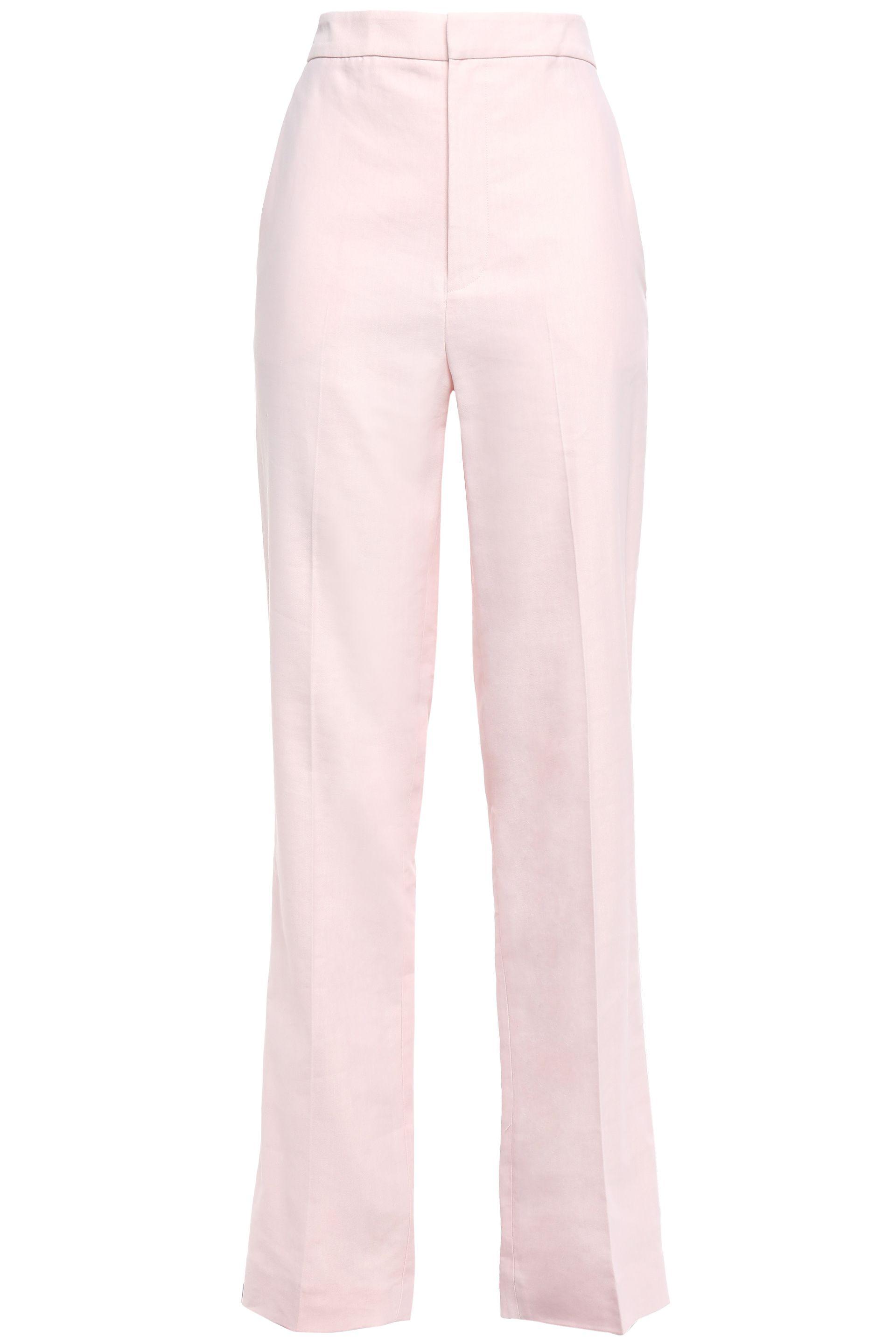 Tibi Synthetic Twill Straight-leg Pants Pastel Pink - Lyst