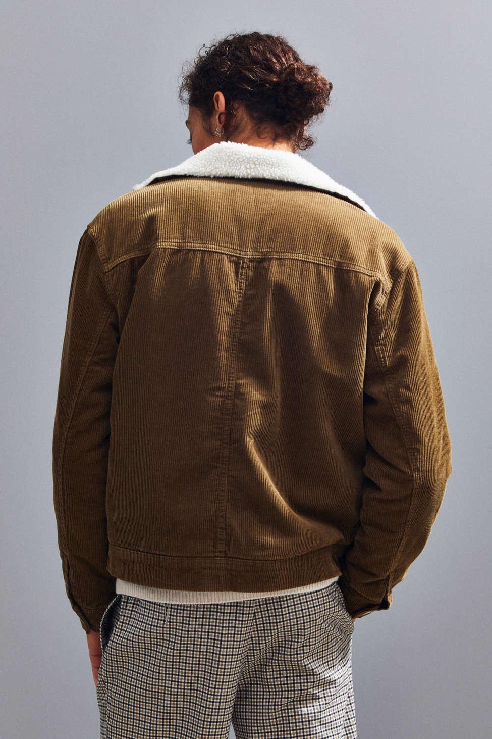BDG Corduroy Sherpa Trucker Jacket in Green for Men - Lyst