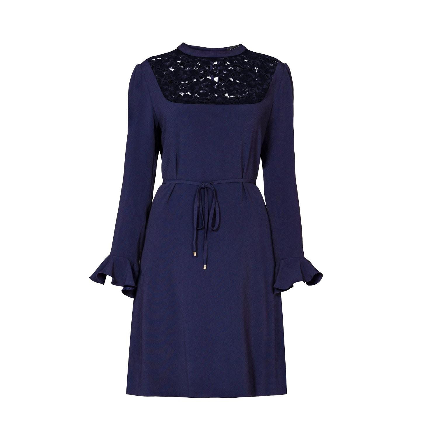 Rumour london Lavinia Lace Panelled Cady Dress in Blue | Lyst