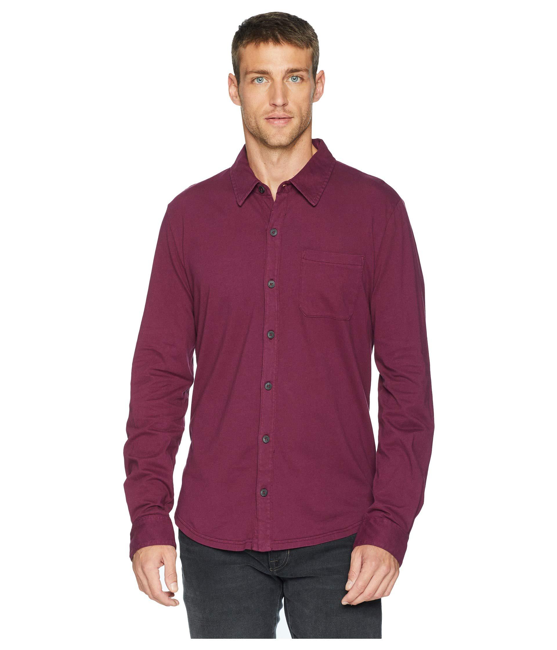 Lyst - Mod-O-Doc Summerland Knit Long Sleeve Jersey Button Front Shirt ...