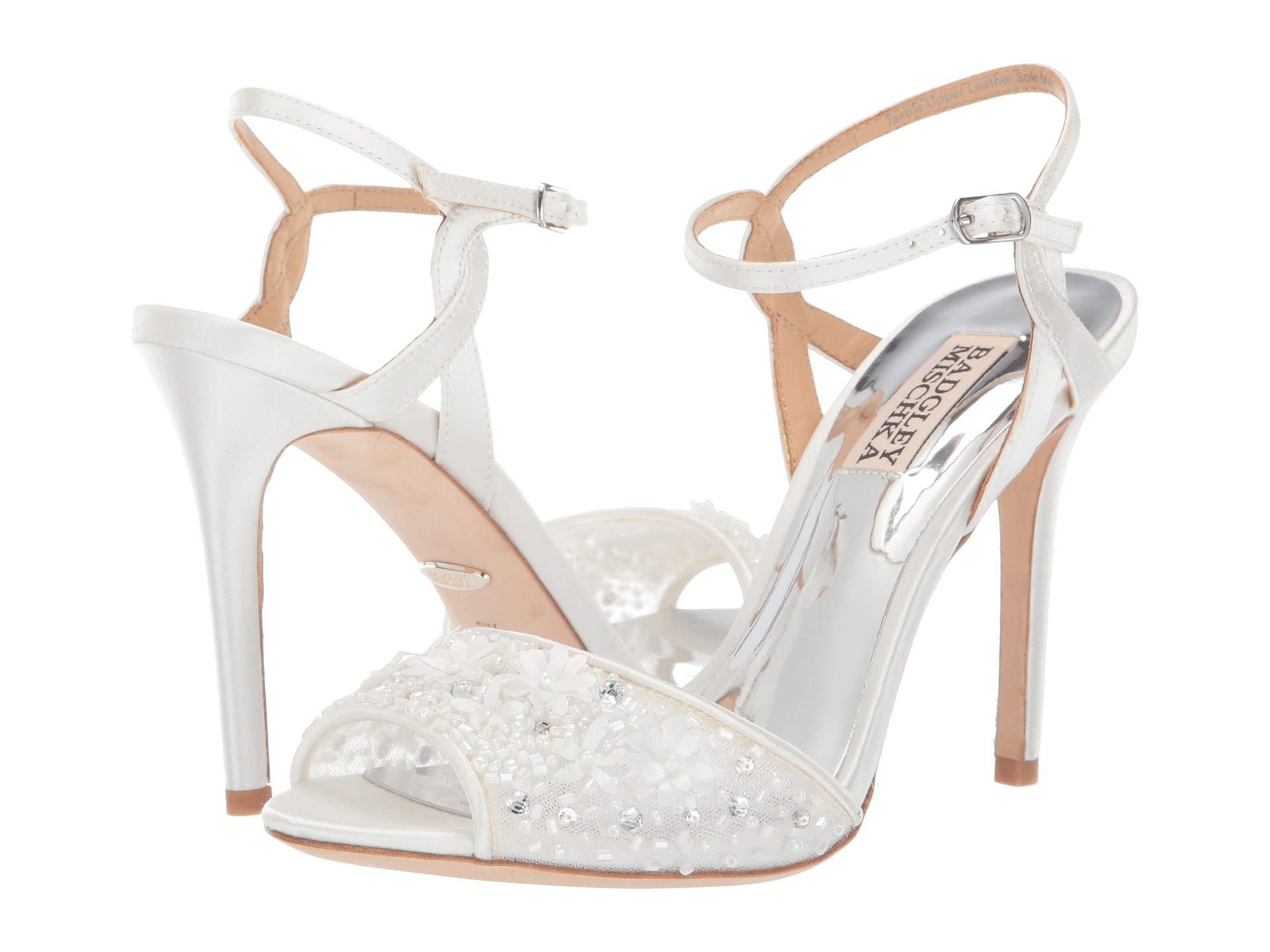 Badgley Mischka Isabella (blush Satin/mesh) High Heels in White - Lyst