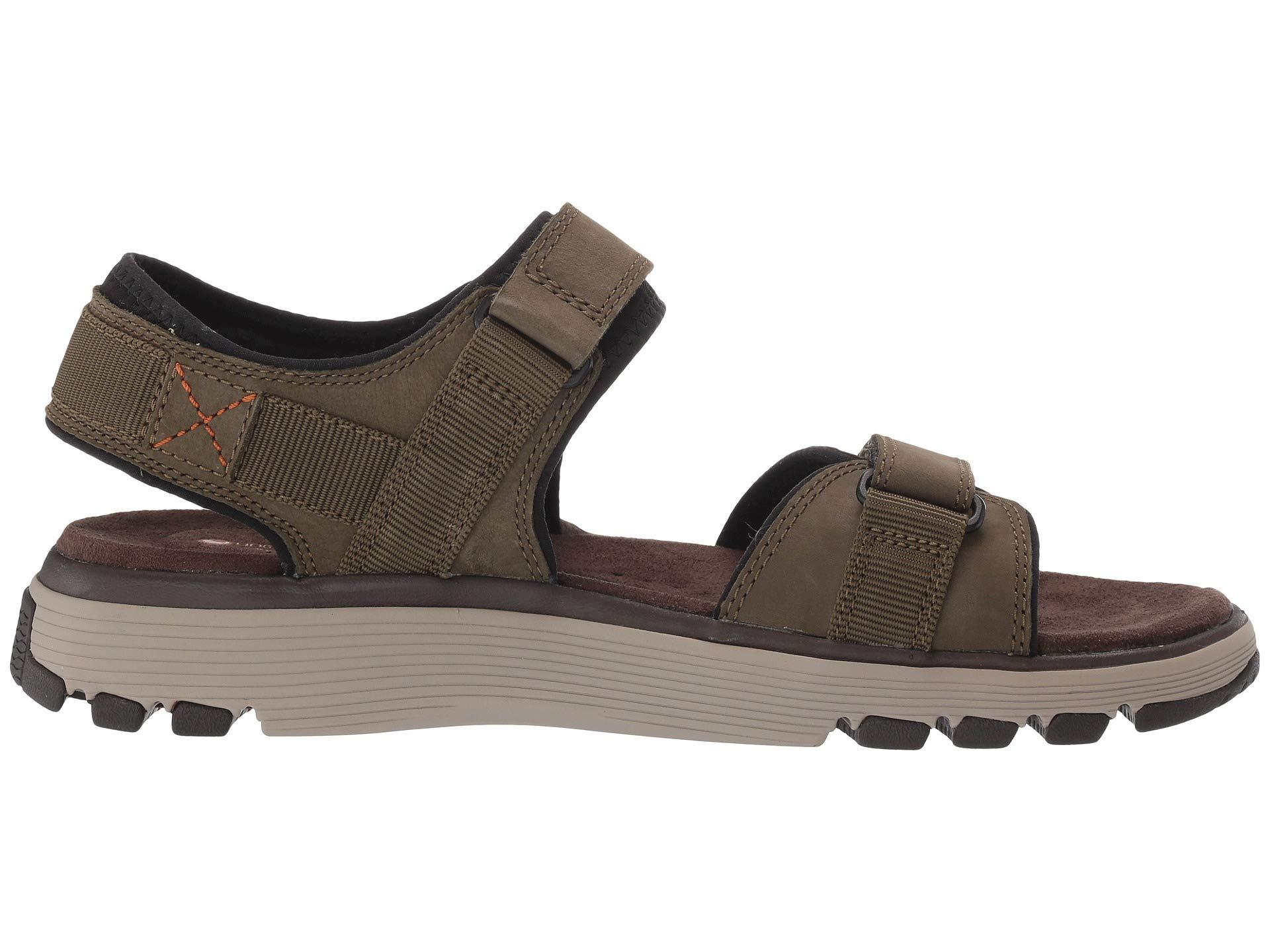 Clarks Untrek Part (dark Tan Leather) Men's Sandals in Brown for Men - Lyst