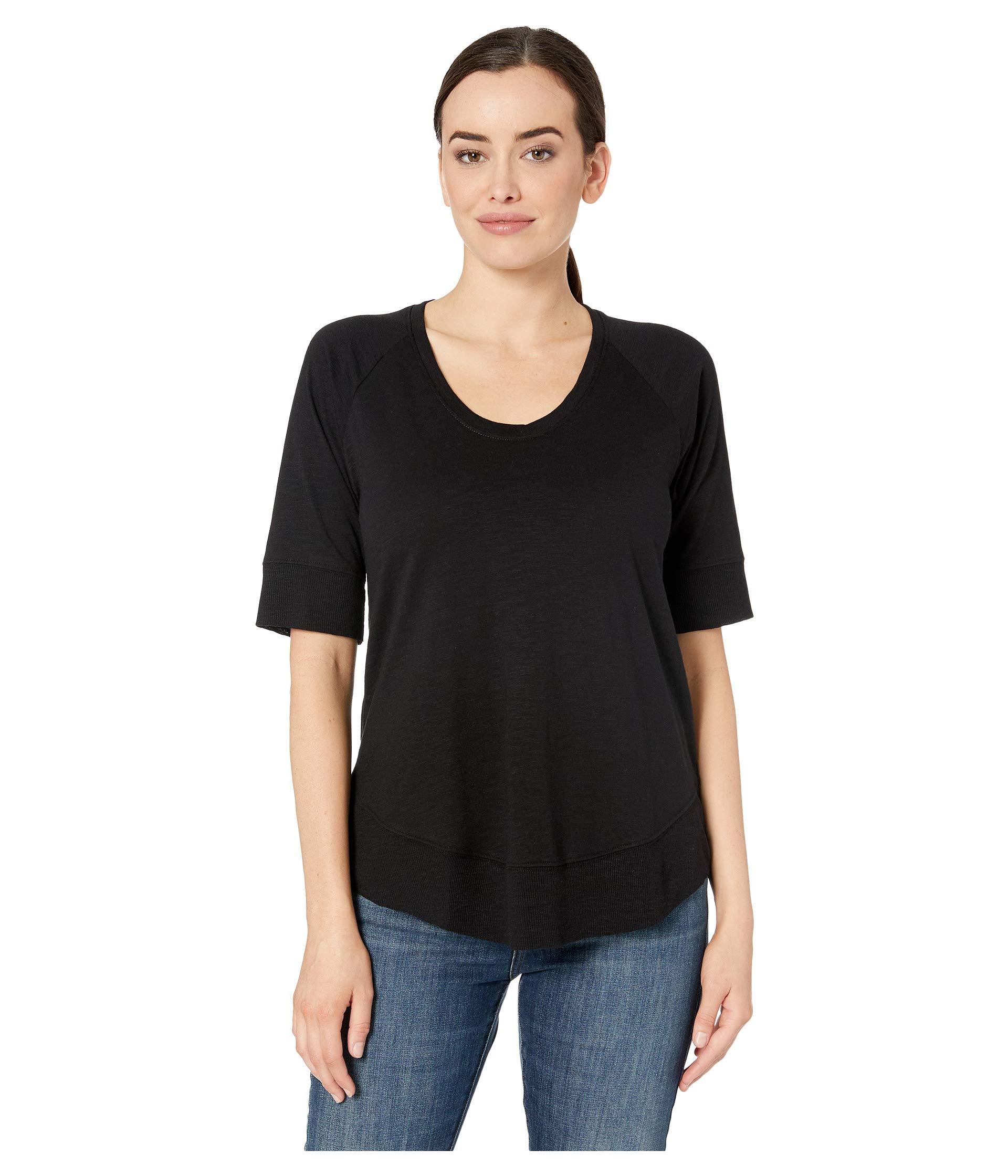 Lilla P Elbow Sleeve Flame Modal Scoop Neck Tee (white) Women's T Shirt ...